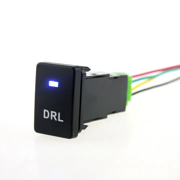 12V Car Switch DRL Light 4 Wire Push Button with 15cm Cable for Toyota ...