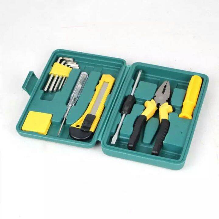 Tool Kit Set 11 in 1 Obeng,Tang,Cutter,Obeng Tester,Meteran,Kunci L ...