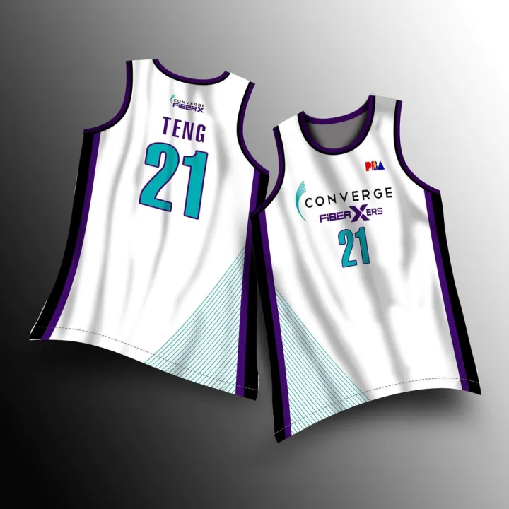 Converge FiberXers White-Purple Jersey TENG #21 | PBA JERSEY | FULL ...