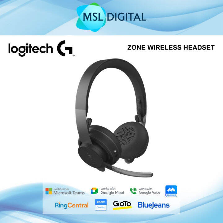 Logitech Zone Wireless Headset Noise-Canceling Bluetooth 5.0 Noise ...