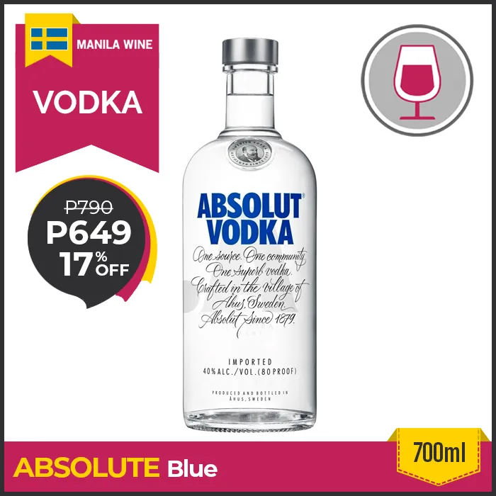 Absolut - Blue - 700ml Swedish Vodka | Lazada PH