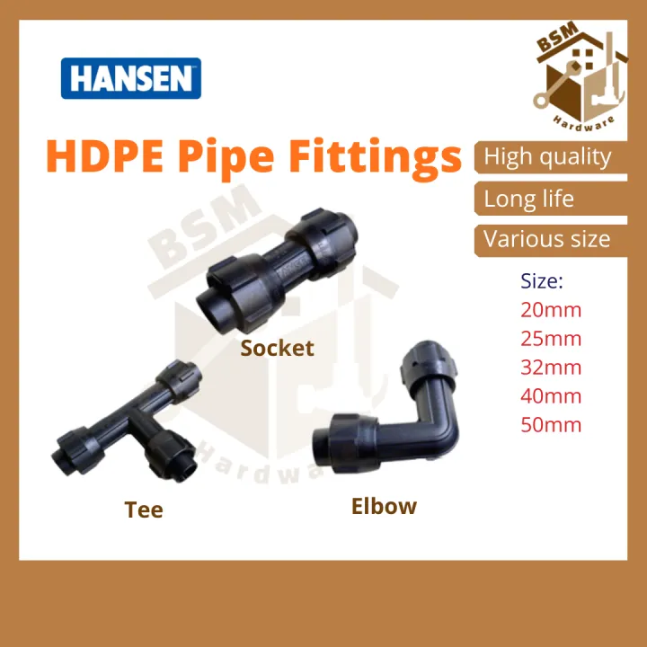 HANSEN Fittings Connector Pipe & Fitting System Poly pipe fittings HDPE ...