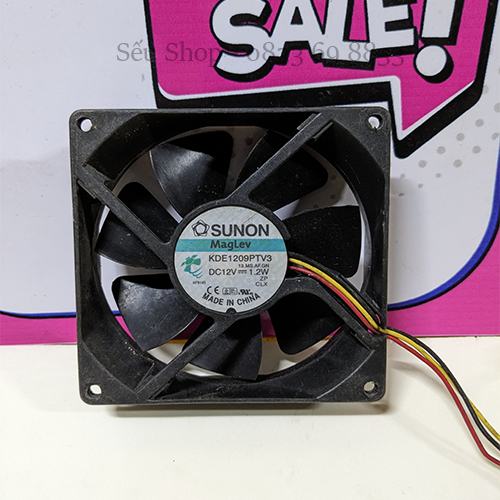 Quạt mini Fan Sunon maglev 12v 9cm 3 dây pin dài 60cm sẵn chân cắm ...