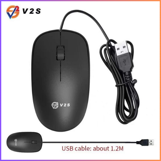 V2S MS102 Wired Gaming Mouse Black Office Gaming Wired RGB Lightweight ...