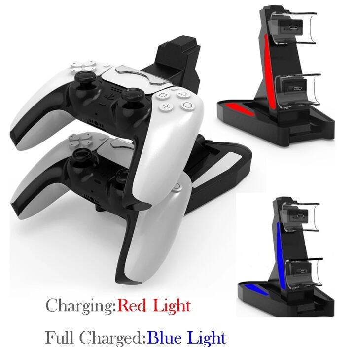 PS5 Game Controller Charger Dual Charging Port LED Indicator Charging ...