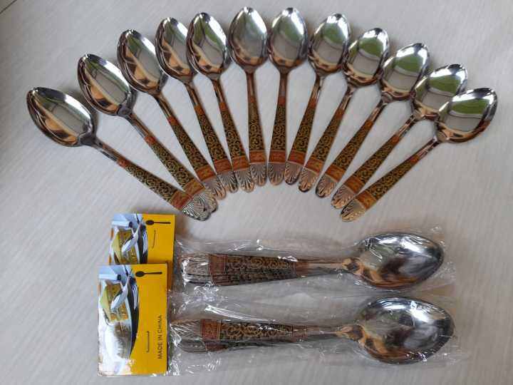 Sendok Stainlees Motif Batik 1 Lusin | Lazada Indonesia