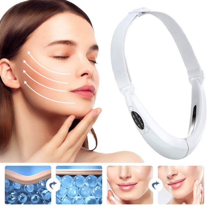 V-shaped Face Lifting Device EMS Facial Slimming Vibrates Massager LED ...
