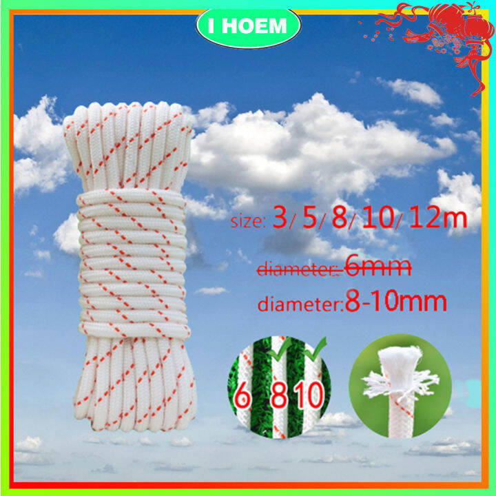 Length 3/5/8/10/12M, diameter 8-10mm white lifting safety rope, braided ...
