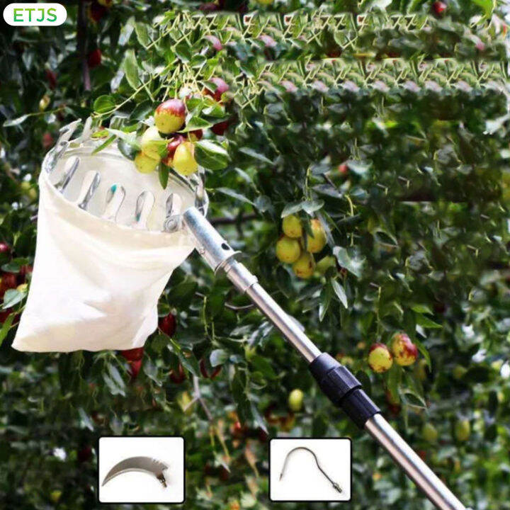 ETJS ETJS Multi-functional Fruits Picker High Load-bearing Capacity Mesh Pockets for Tree-grown ...