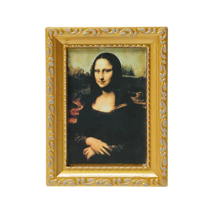 Dongzhur Mini Mona Lisa Miniatura Painting For DIY Doll Dollhouse ...