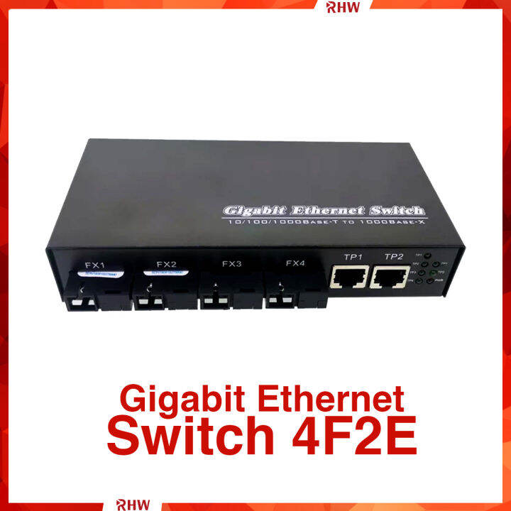 4F2E Fiber Optical switch 4│1.25G SC 2 1000M│RJ45 Gigabit Ethernet ...