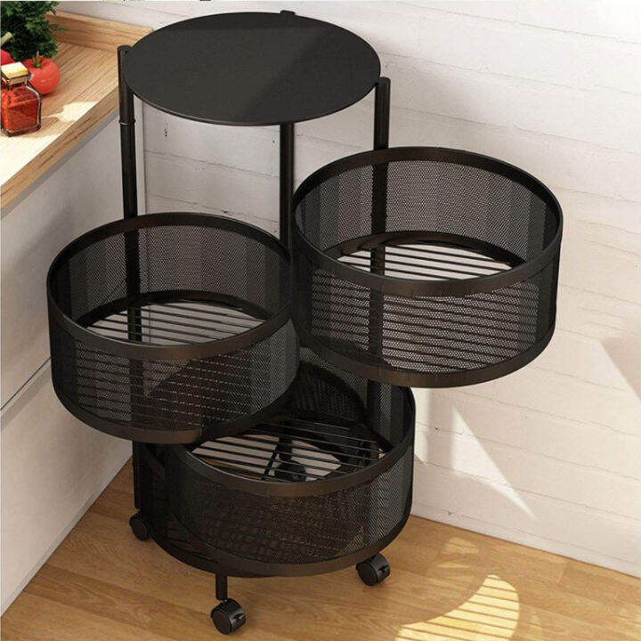 Kitchen Shelf Circular Rotating Multi-layer Round Storage Rack 3 Layer ...