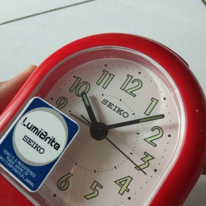 Jam Meja Seiko LumiBrite Merah Clock Weker | Lazada Indonesia