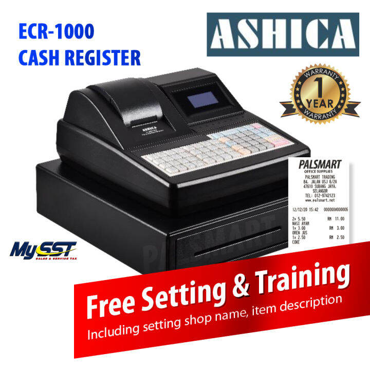 Ashica Cashier Machine Cash Register ECR1000 XE-A207B XEA207B XE-A207 ...