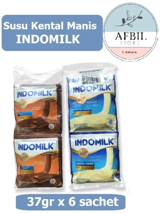 Susu Kental Manis Indomilk Coklat Vanilla 1 renceng (37gr x 6 sachet ...
