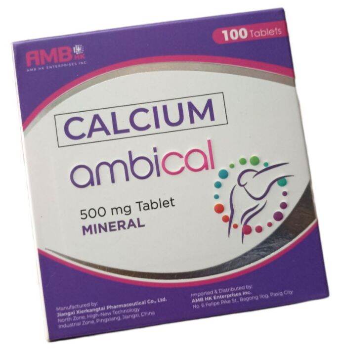 AMBICAL (Calcium Carbonate) TABLET 500mg 100's | Lazada PH