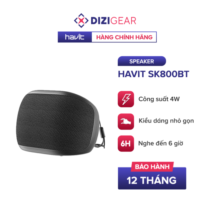 Loa Bluetooth HAVIT SK800BT Thiết Kế Nhỏ Gọn, BT 5.0, Công Suất 4W, Thời Gian Chơi Lên Đến 6h ...