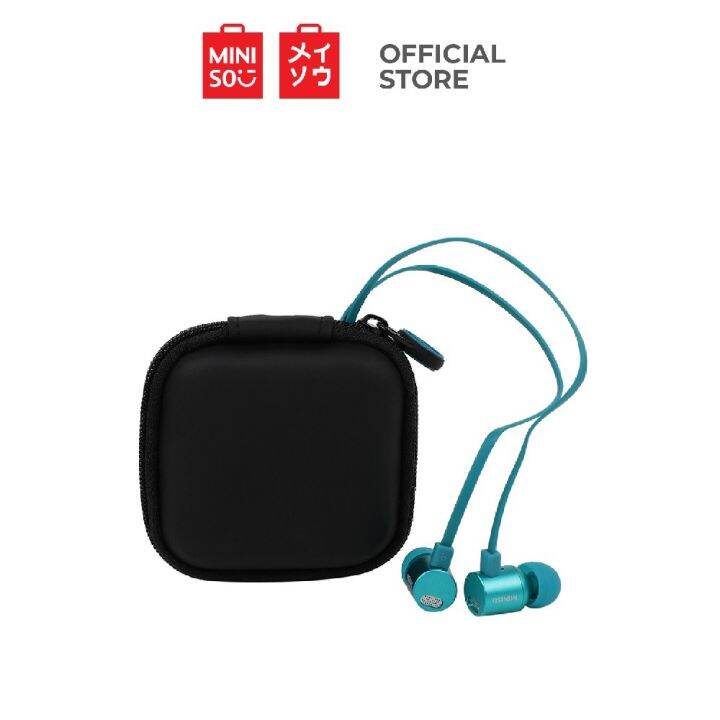 Miniso Metallic In-Ear Headphones With Microphone With Case (Blue ...