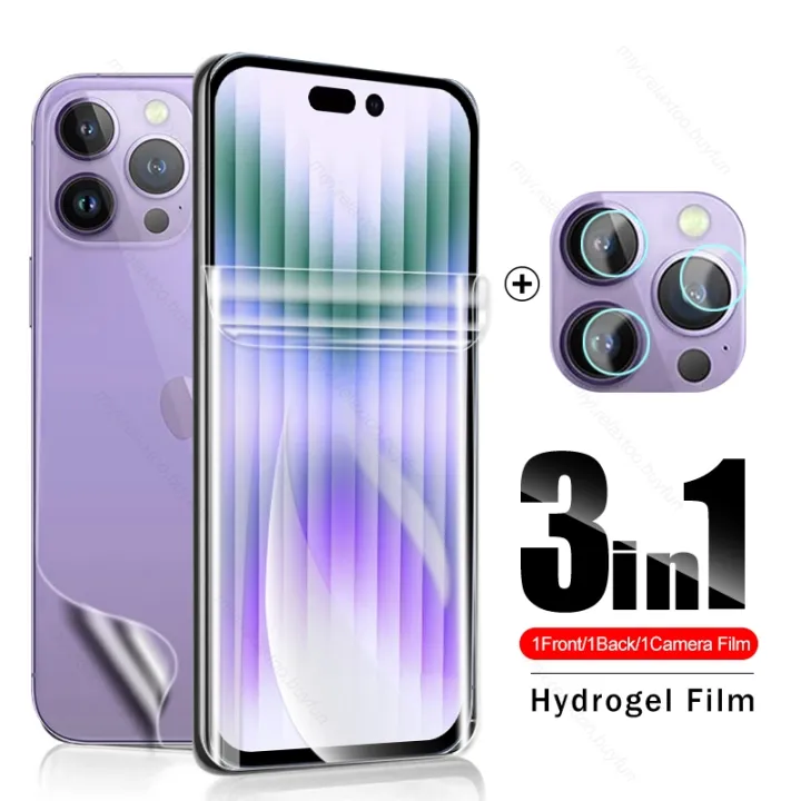3In1 Front Back Hydrogel Film for Iphone 14 Pro Max Screen Protectors ...