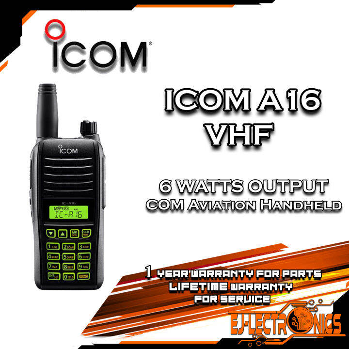 ICOM A16 VHF COM Aviation Handheld Two-Way Radio - 1 Year Warranty ICOM ...