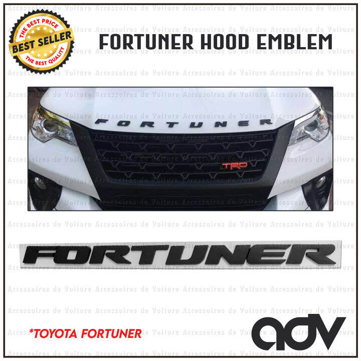 Toyota FORTUNER 2016 to 2021 Hood Emblem Matte Black | Lazada PH