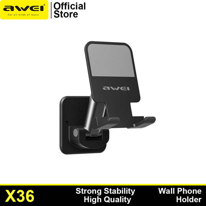 Awei X36 Wall Phone Holder Foldable Durable Strong Stickiness ...