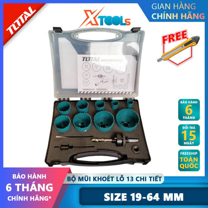 Bộ mũi khoét lỗ kim loại 13 chi tiết TOTAL TACSH0131 | Bộ 13 mũi khoét ...