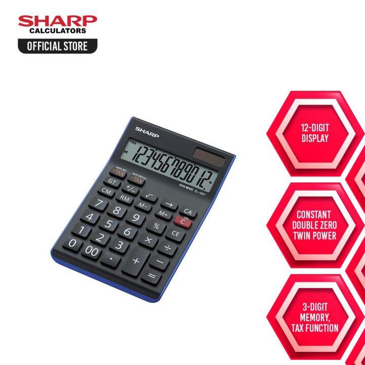 Sharp Desktop Calculator Double Zero with 12 Digit Display and 3 Digit ...