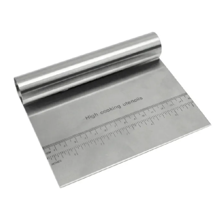 Stainless Steel Dough Cutter Pastry Bench Scraper with Measuring Scale ...