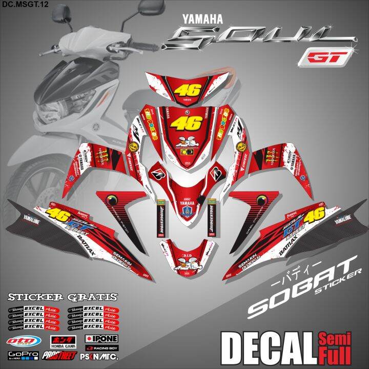 DECAL FULL BODY MIO SOUL GT 2012-2014- DECAL STICKER FULL BLOCK YAMAHA ...