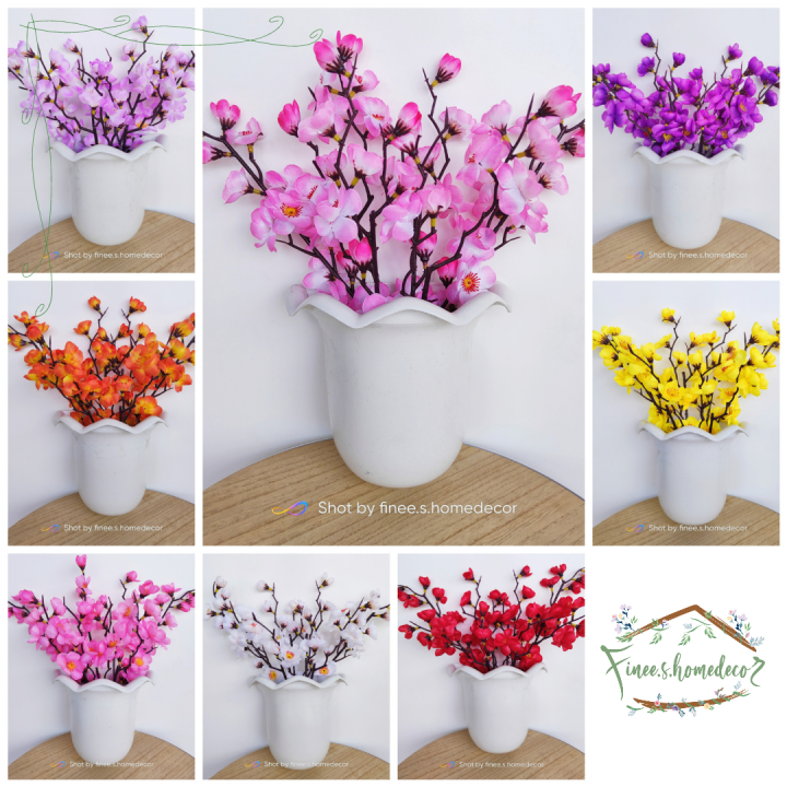 BUNGA RANGKAI SAKURA VAS MINI - bunga Sakura palsu plastik artificial ...
