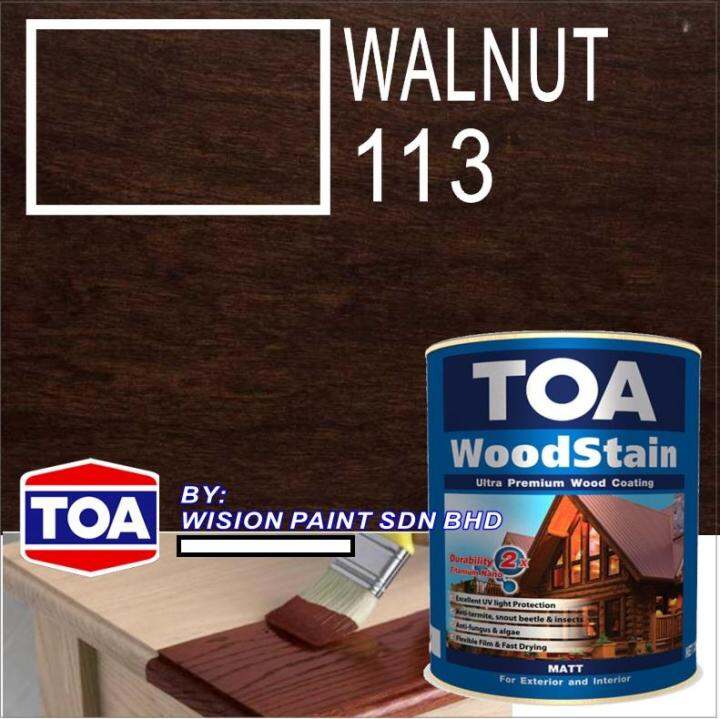 5L WALNUT 113 MATT TOA WOODSTAIN ULTRA PREMIUM WOOD COATING VARNISH UV ...