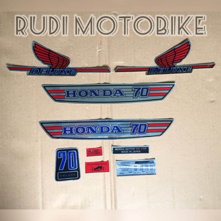 STIKER STRIPING ORIGINAL HONDA C70 WARNA MERAH | Lazada Indonesia