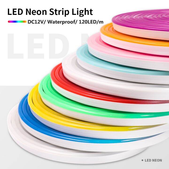 12V Neon LED Strip Light IP67 Waterproof SMD 2835 120Leds/M Flexible Rope Tube Neon Sign Tape 1M ...