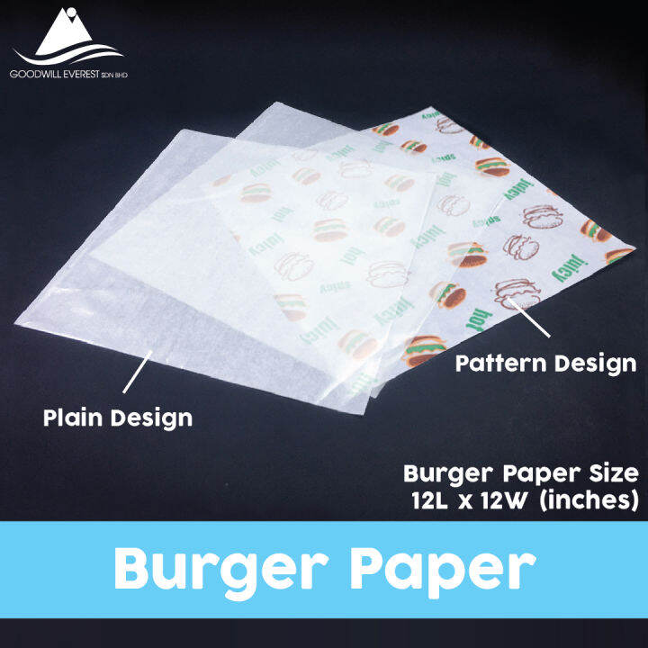 100pcs Burger Paper / Burger Wrapping Paper / Burger Wrapper / Sandwich ...