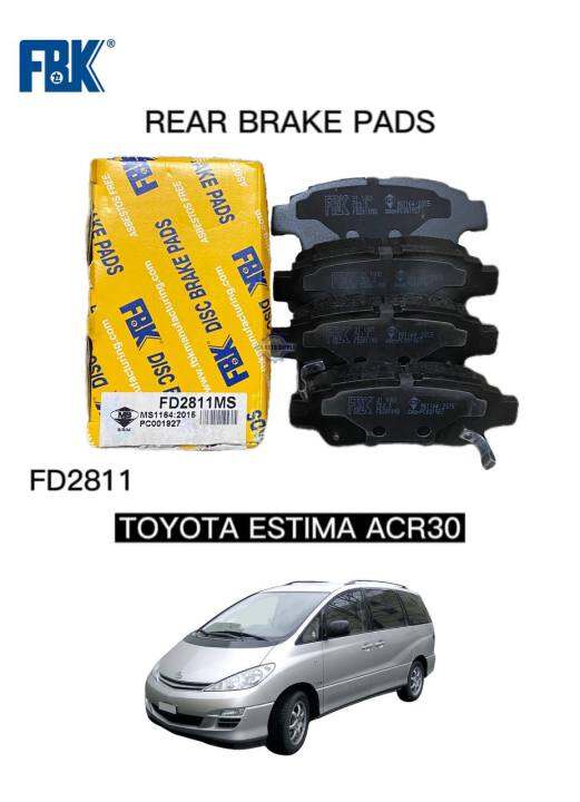 Toyota Estima ACR30 Rear Disc Brake Pad - FBK - FD2811 | Lazada