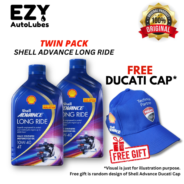 [Twin pack] Shell Advance Long Ride 10W40 1L Fully Syn 4T FOC Shell ...