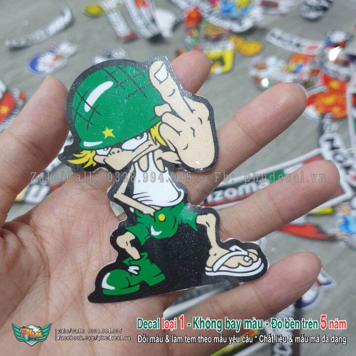 Tem Hình dán trang trí sticker bựa vui nhộn, dán xe, điện thoại, nón ...
