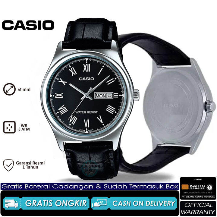 CASIO MTP-V006L-1B2UDF JAM TANGAN KULIT PRIA GARANSI RESMI | Lazada ...