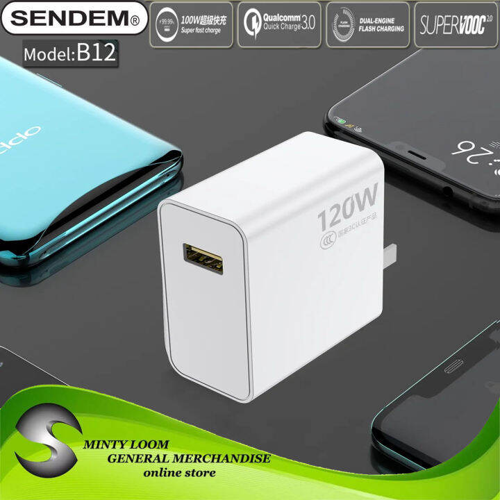 SENDEM B12 120W 3A Charger Type-C /Iphone/micro SET Charger Fully ...