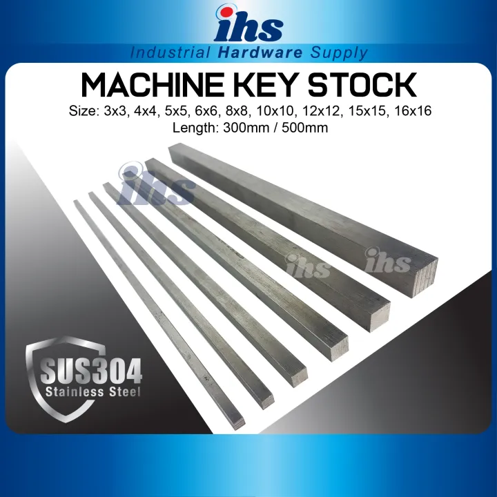 MACHINE SQUARE KEY STOCK, KEYWAY, KEY BAR, SQUARE BAR, KEY BAR STAINLESS STEEL (PART 02-02) | Lazada