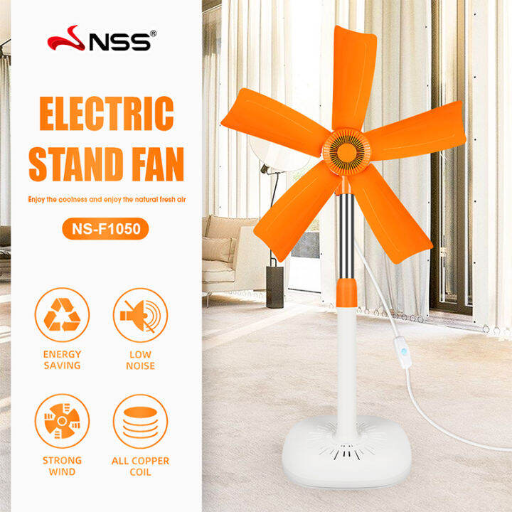 Nss electric stand fan 5 blade plastic electricfan large wind portable ...