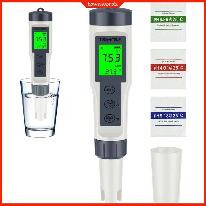 Digital PH Test Meter PH TDS Temp Meter 3 in 1 PH Test Meter with LCD ...