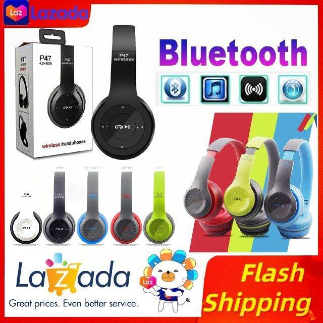 { READY STOCK } P47 Wireless Bluetooth Headphones P47 Fon Kepala ...