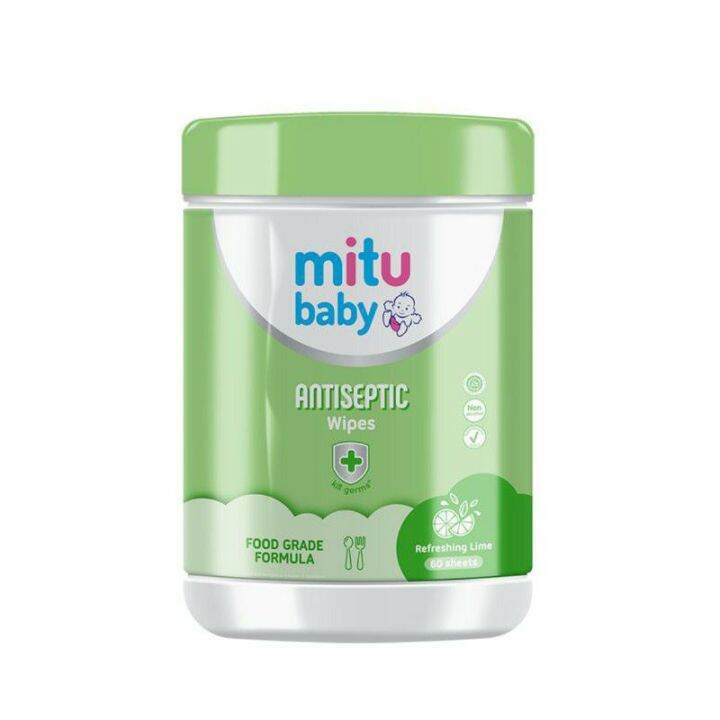 Mitu baby antiseptic wipes botol hijau 60 sheet | Lazada Indonesia