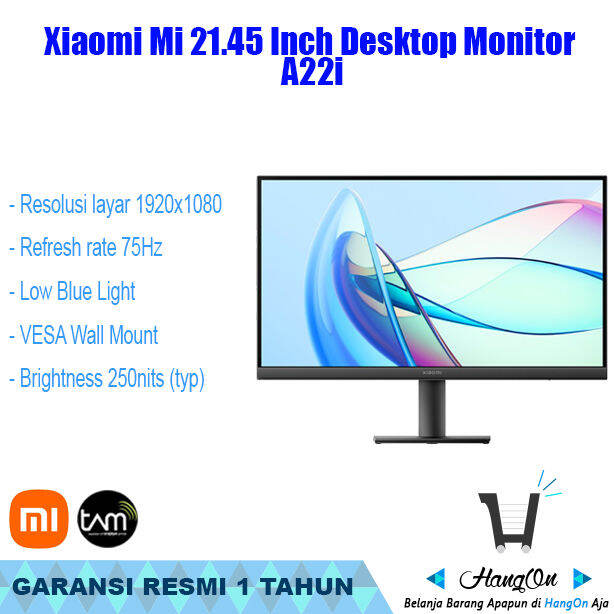 Xiaomi Mi Monitor LED A22i 22" FULL HD Layar 1080P sRGB Ultra Slim 75Hz ...