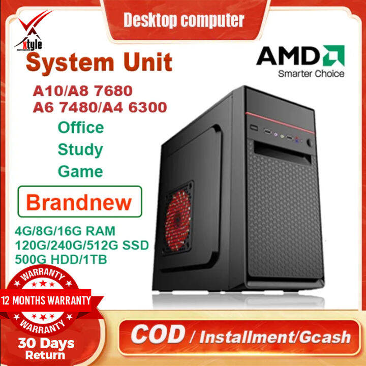 CPU Desktop Computer CPU Unit Only AMD CPU A10 A8 7680 4G 8G16G DDR3 Memory 120G 240g 512g SSD ...