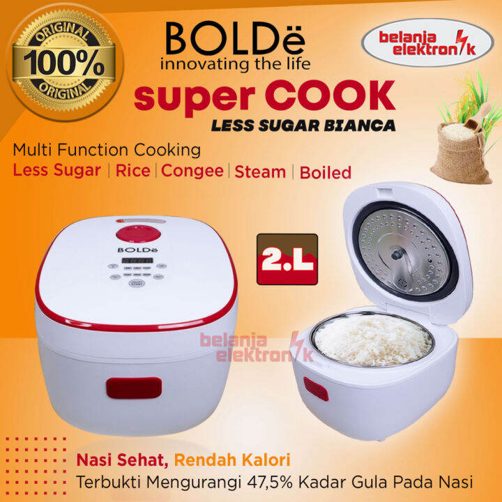 BOLDE SUPER COOK LESS SUGAR BIANCA RICE COOKER 2 LITER | Lazada Indonesia
