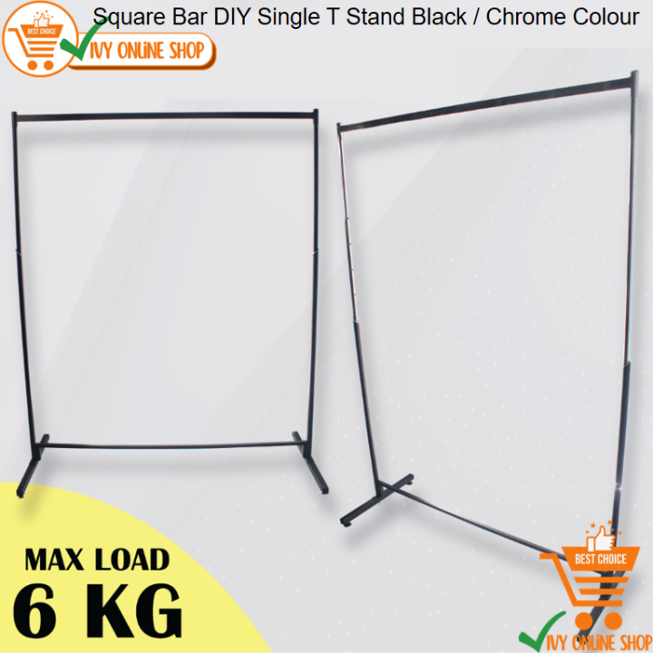 Adjustable Clothes Stand Rak Ampaian Drying Racks Square Bar T-Stand ...