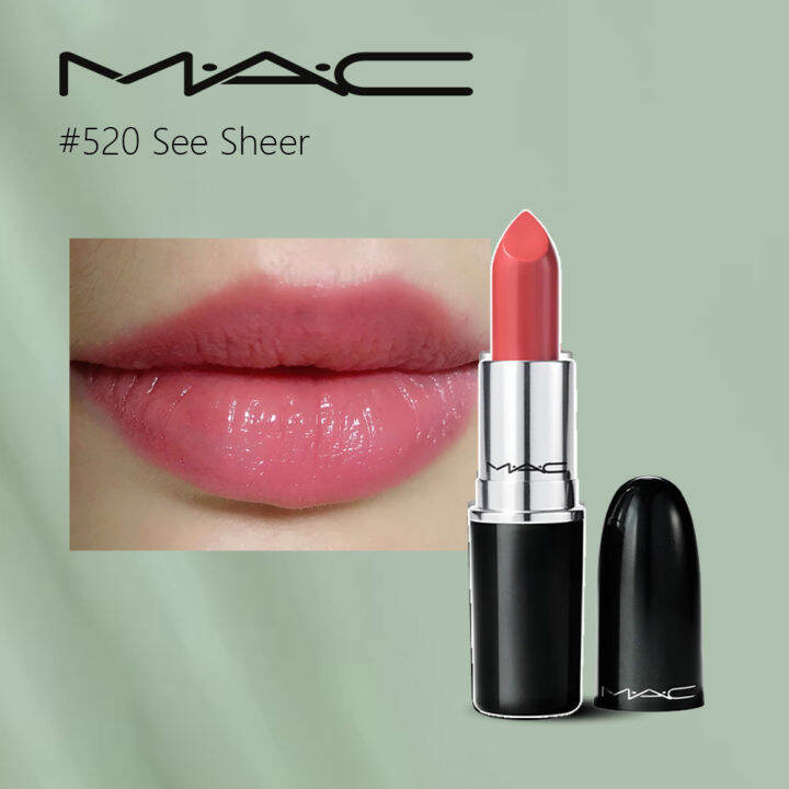 ลิปสติกMAC Lustreglass Sheer-Shine 3g สิปmac #520 See Sheer แถมถุง ...